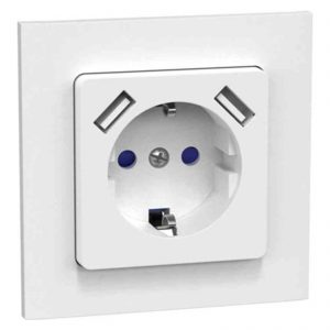 Takkontakt DCL med sladd Ojordad Svart – Elektriska Svea