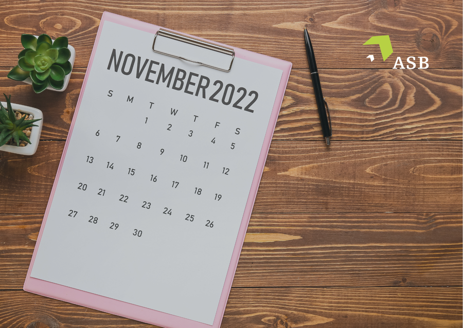 Tax calendar for November| ASB Group