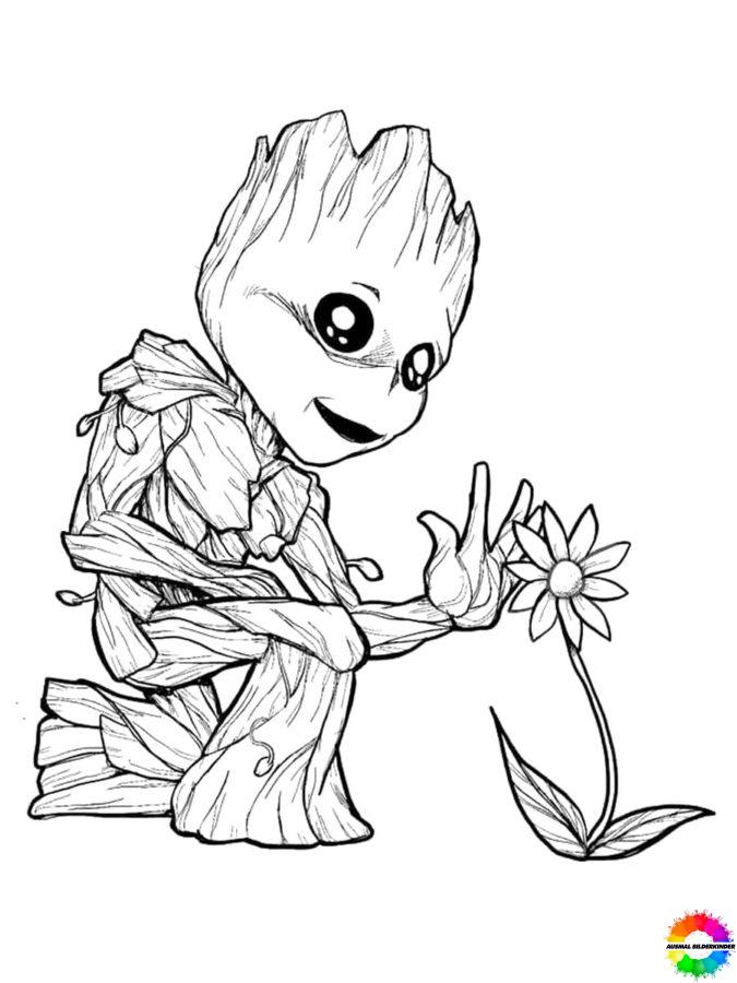Marvel Groot ausmalbilder für kinder, fans zum ausmalen