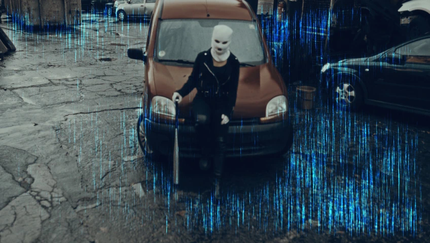 Blue Line Glitch Effect