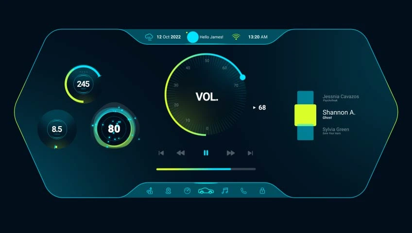 Car Cluster HUD Scene 04